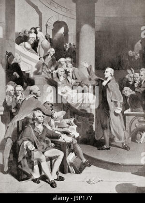 Patrick Henry, in the Virginia House of Burgesses, introduces radical ...
