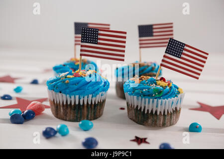 Tasty patriotic cupcakes on table Stock Photo - Alamy