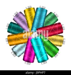 Thread Spool Banner Circle Border. Place For Text. Stock Vector ...