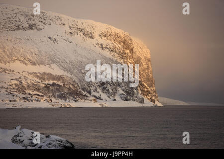 Norway,Finnmark,Porsangerfjord,Porsanger peninsula,sol mountain Stock ...
