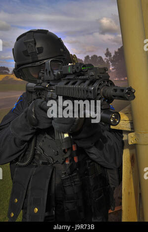 Western Australian Police, rapid response team in action, using laser ...