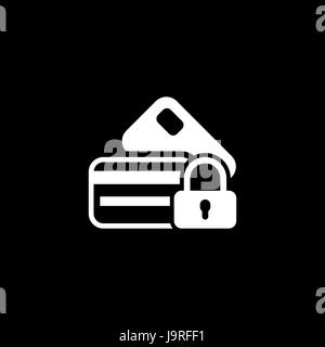 Secured Credit Card Icon. Flat Design Stock Vector Image & Art - Alamy
