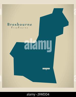 Broxbourne district map - England UK Stock Vector Image & Art - Alamy
