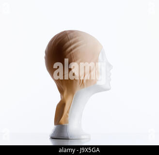 Mannequin Scalp Covered by Plastic As Bald Head Stock Photo - Alamy