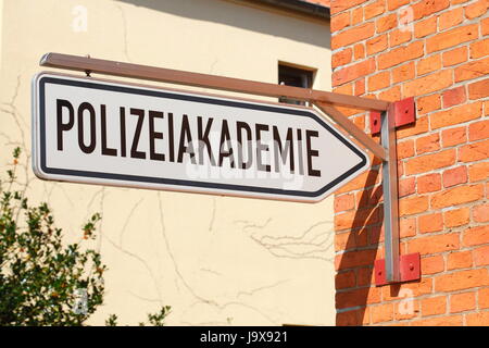 Sign police academy, Polizeiakademie in German Stock Photo - Alamy
