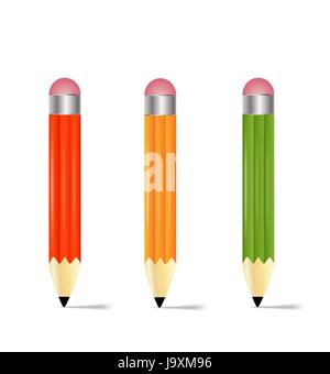 Three pencils on white background Stock Vector Image & Art - Alamy