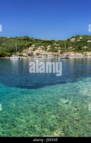 The small resort of Agios Stefanos on the Ionian Island of Corfu in ...