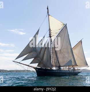 Twin masted sailing ship off the island of Kerrera, Oban, Scotland ...
