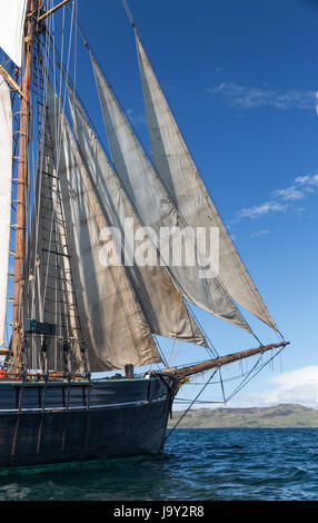 Twin masted sailing ship off the island of Kerrera, Oban, Scotland ...