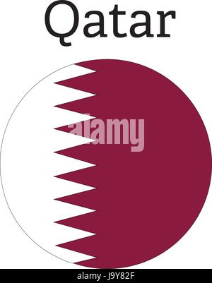 Qatar Round Country Flag. Qatari Circle National Flag. State of Qatar ...