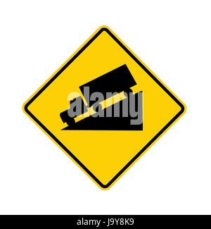 steep road sign with a truck driving down a steep downgrade in black ...