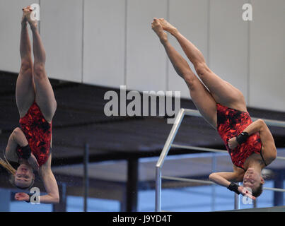 Tonia Couch and Lois Toulson competing in the women 10m Syncro during ...