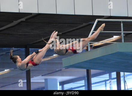 Tonia Couch and Lois Toulson competing in the women 10m Syncro during ...