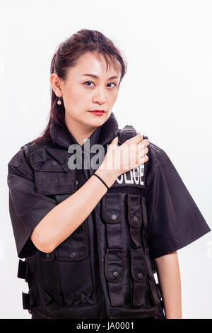 Beautiful Chinese policewoman Stock Photo - Alamy