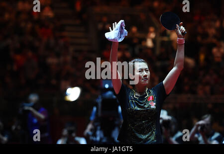 Ding Ning of China celebrates after scoring against Adriana Diaz of ...