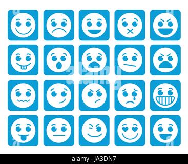 blue emoji square happy face Stock Vector Image & Art - Alamy