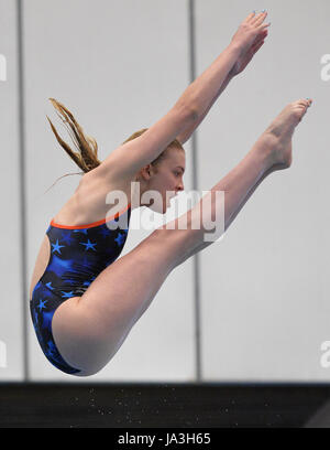 Emily Martin competing in the Woman's 10m platform final during the ...