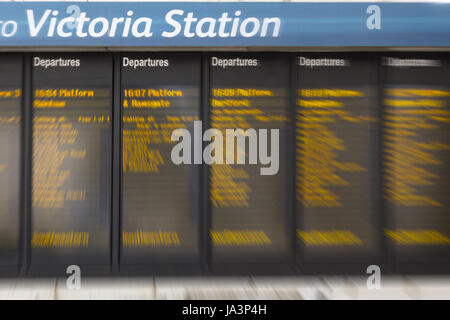 Train destination display information board on the London Underground ...
