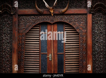 unique wood carving in a house photo Stock Photo - Alamy