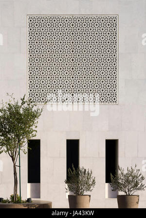 Geometric islamic pattern in elevation. Jumaa Mosque, Doha, United Arab ...