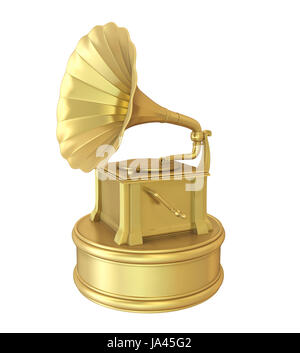 Music Gramophone Trophy Award Isolated Stock Photo - Alamy