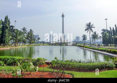 Indonesia Java island Jakarta city town Jakarta nocturnal view at night ...