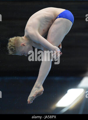 Lucas Thomson in the Men's 10m preliminary round during the British ...