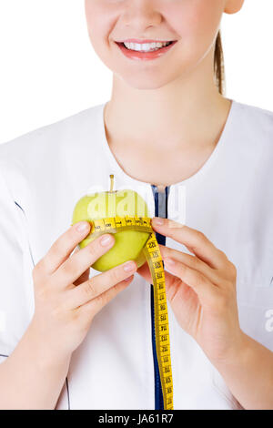 woman measuring tape apple woman laugh laughs laughing twit giggle ...