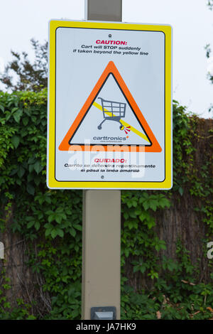Caution carts will stop suddenly sign. Carttronics a developer of ...