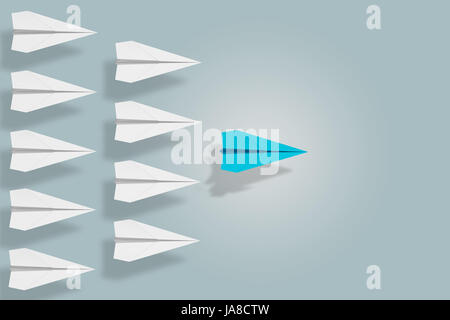 Ambition and target concept with paper plane that become an aircraft ...