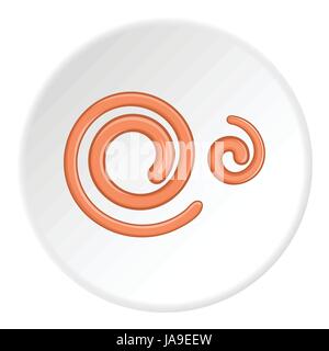 Volute, helix, spiral symbol, icon motif. Circular, radial line ...