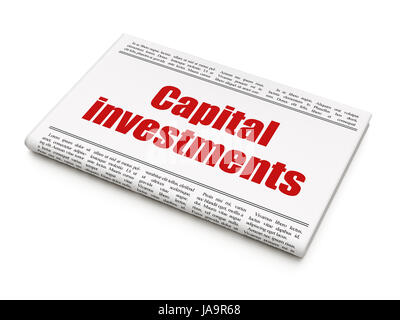 Banking concept: newspaper headline Capital Investments Stock Photo - Alamy
