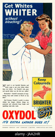 1940s advertisement for OXYDOL washing powder in women's home economics ...