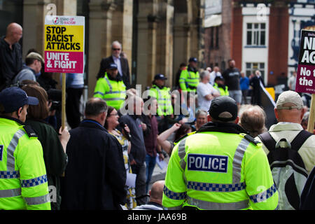 Police Crowd Control During An EDL Protest In Hanley Stoke-on-Trent ...