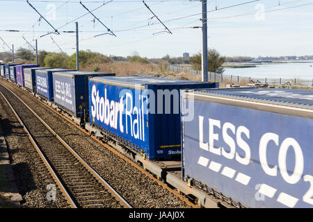 Tesco" Less CO2" container freight train. West Coast Main Line ...
