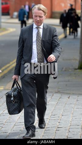 Former owner of Glasgow Rangers, Craig Whyte arrives with his partner ...