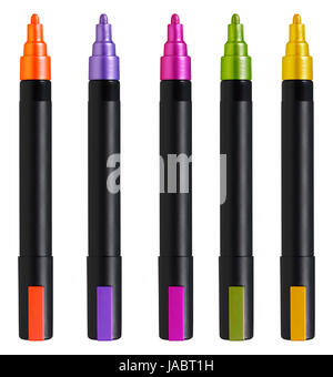 Colorful text highlighter pens, (with clipping work path Stock Photo ...