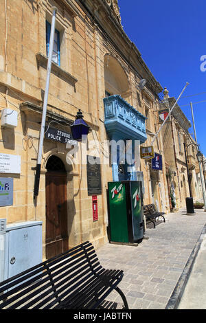 Police station and village post office, Zebbug, island of Gozo, Malta ...