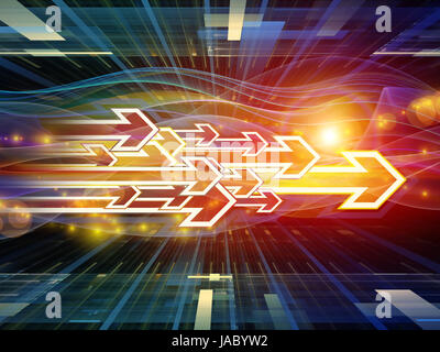 Abstract design made of arrows and directional abstract forms on the ...