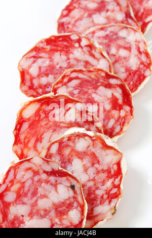 Sliced French Saucisson Sec - studio shot Stock Photo - Alamy
