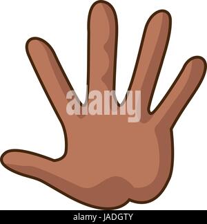 cartoon hand showing the five fingers vector illustration Stock Vector ...