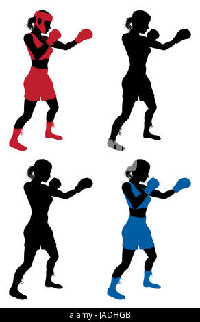 A black and white drawing of a woman boxing a punch bag Stock Photo ...