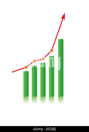 Illustration of growing bull trend chart on white background Stock ...