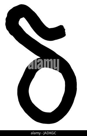 Delta sign. Delta letter, Greek alphabet Symbol, space background Stock ...