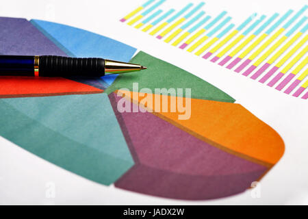 Detail on some graphic charts printed on paper Stock Photo - Alamy