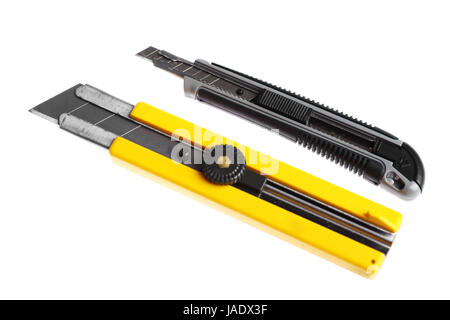 Color shot of two paper cutters isolated on white Stock Photo - Alamy