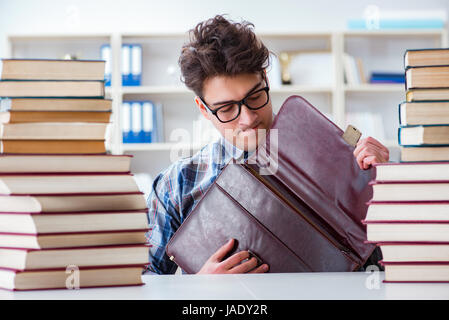 The nerd funny student preparing for university exams Stock Photo - Alamy