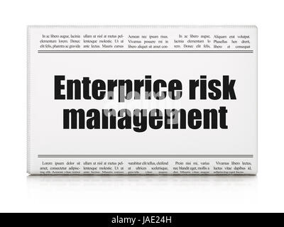 Business concept: target and Enterprice Risk Management on wall ...