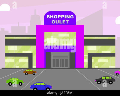 Shopping Outlet Store Meaning Retail Commerce 3d Illustration Stock ...