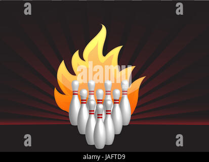 A flaming Bowling ball on fire flying through the air Stock Photo ...